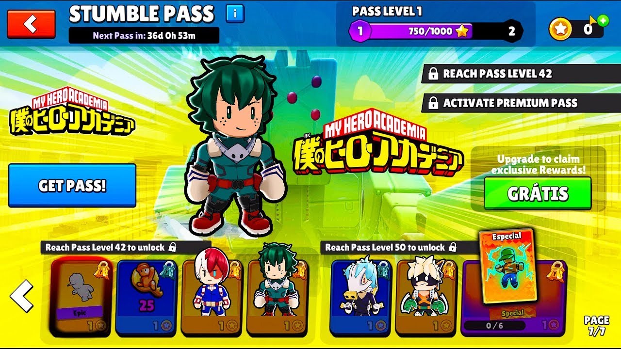 BOKU NO HERO | STUMBLE GUYS | MY HERO ACADEMIA | Novo Passe - YouTube