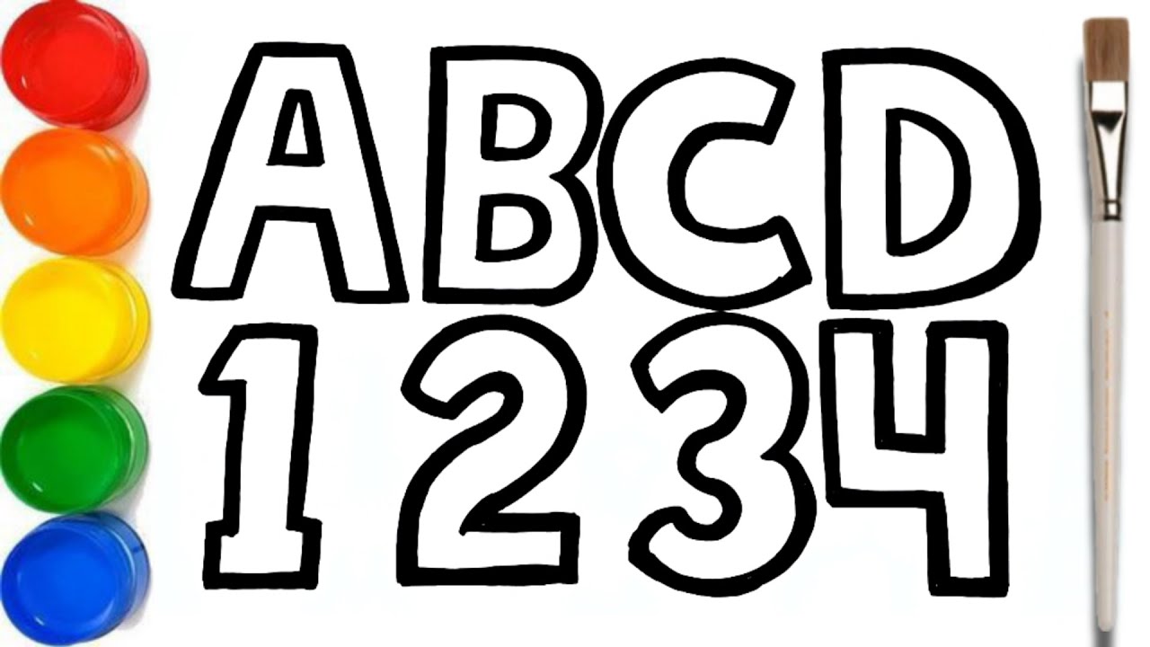 alphabet and number drawing, painting and coloring for kids | let's ...