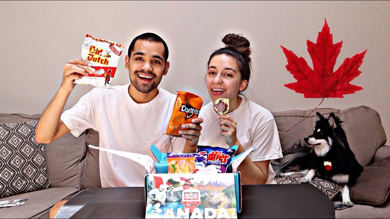 We Try Snacks From Canada! (Snack Crate) - YouTube