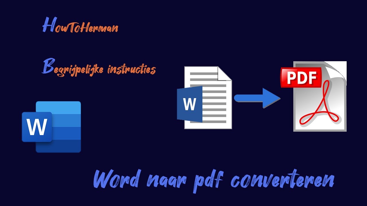 Serie 2 Office Les 12 Word Word naar PDF - YouTube