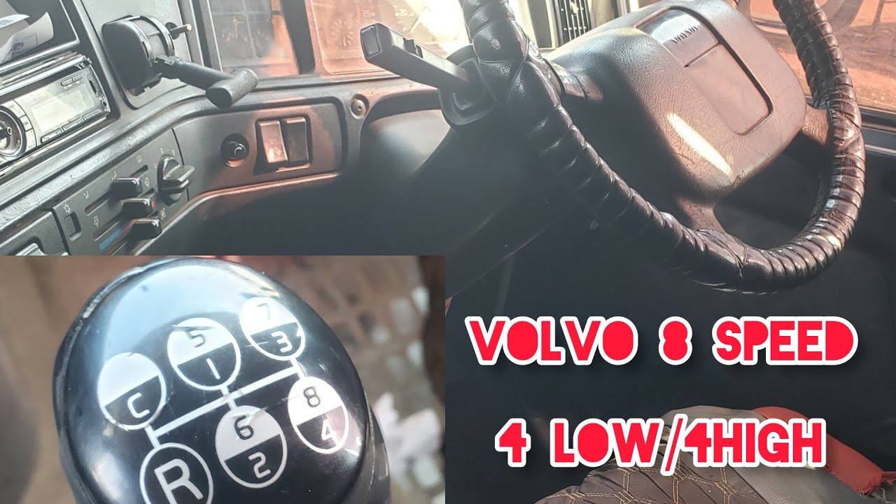 Volvo 8 speed shifting (4 low range/4 high range) - YouTube