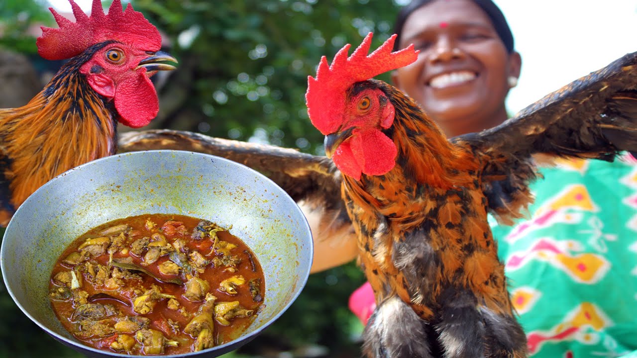 DESI COUNTRY CHICKEN CURRY || Tribe cooking delicious red country ...