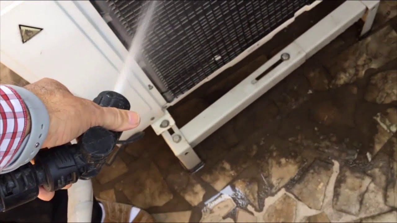 AC SERVICE WITH KARCHER PUMP - YouTube