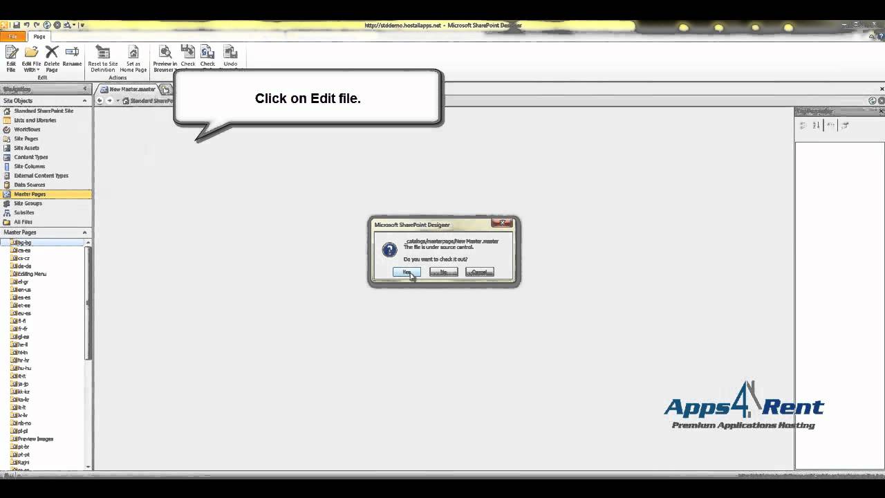 How to create a Master Page in SharePoint Designer 2010 - YouTube