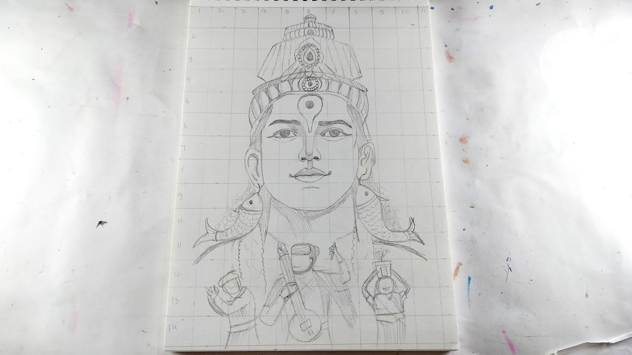 Vitthal Drawing, Outline Tutorial, Step By Step - YouTube