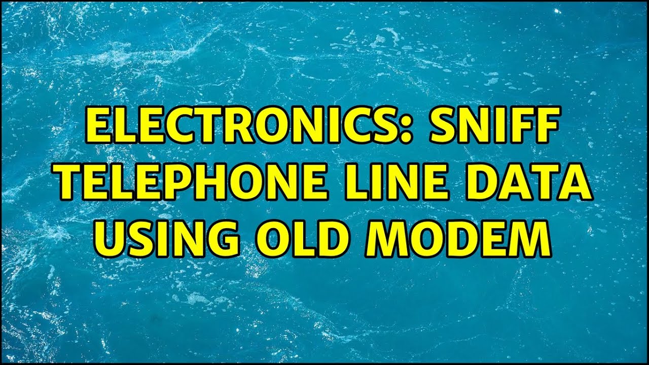 Electronics: sniff telephone line data using old modem - YouTube