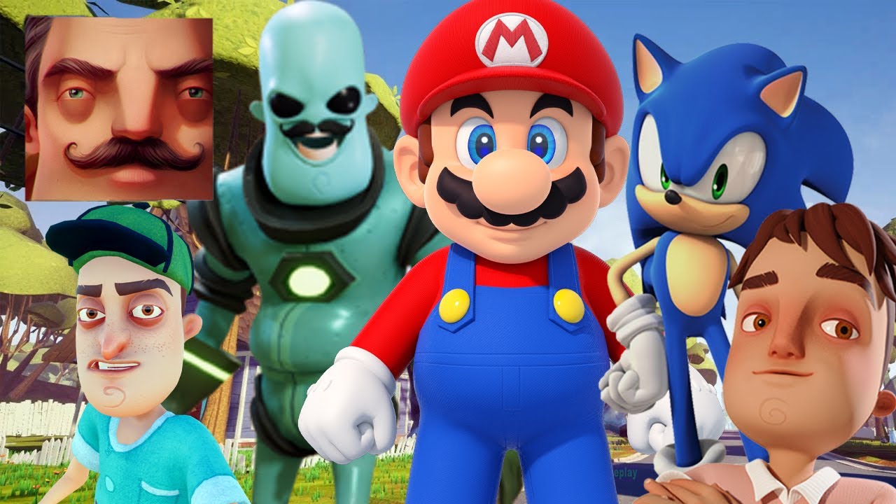 Hello Neighbor - New Secret Neighbor Alien Mario GhostFace Sonic ...