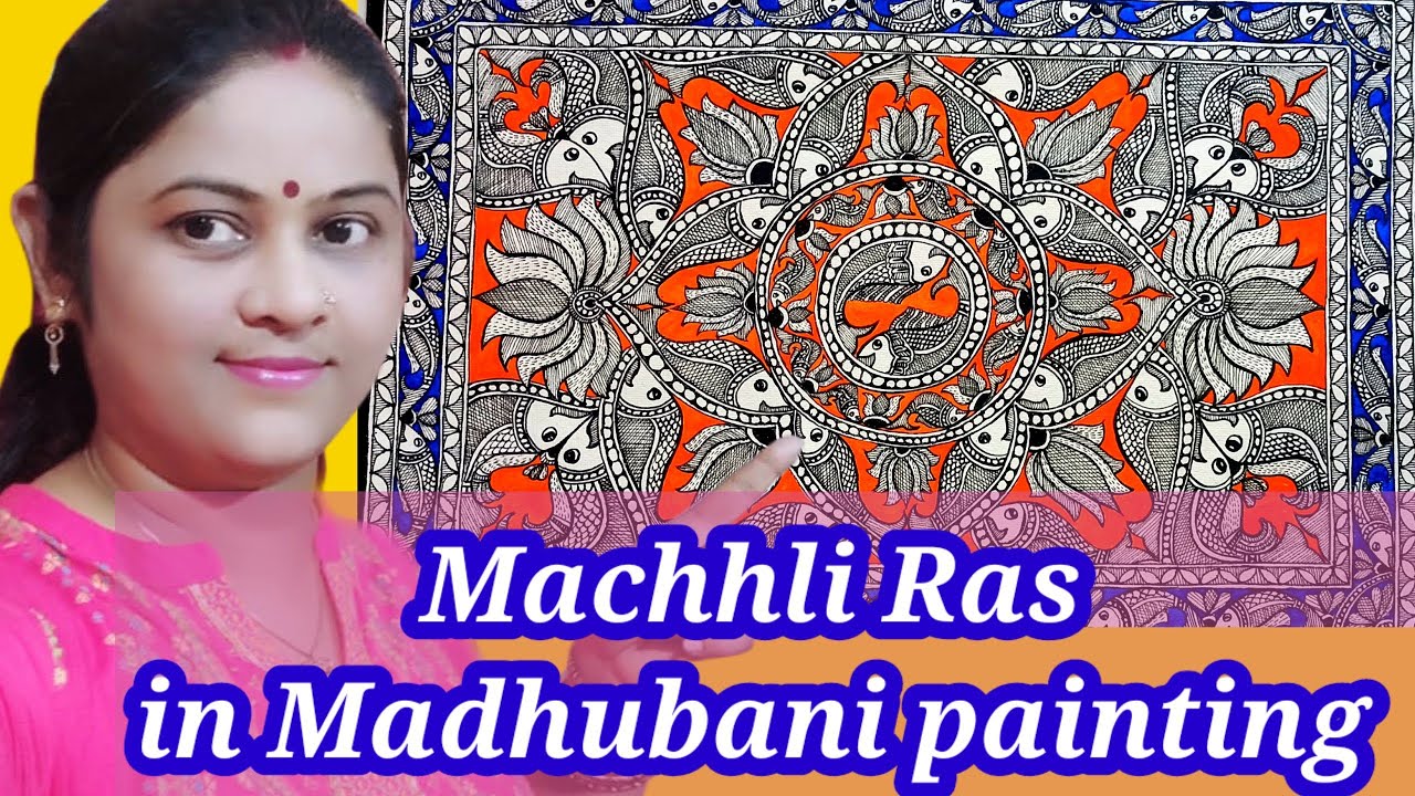Learn how to draw Machhli Ras in Madhubani painting, Mithila art for ...