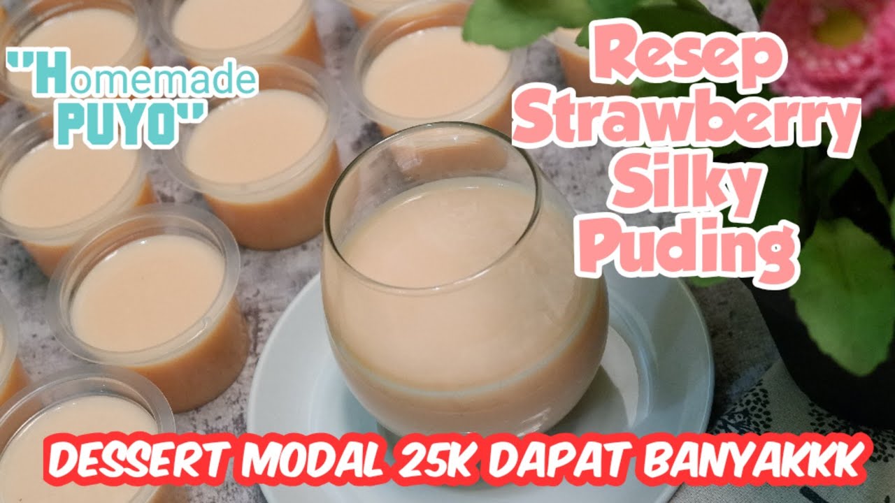 Resep STRAWBERRY SILKY PUDING | Homemade PUYO | Dessert Super Simpel ...