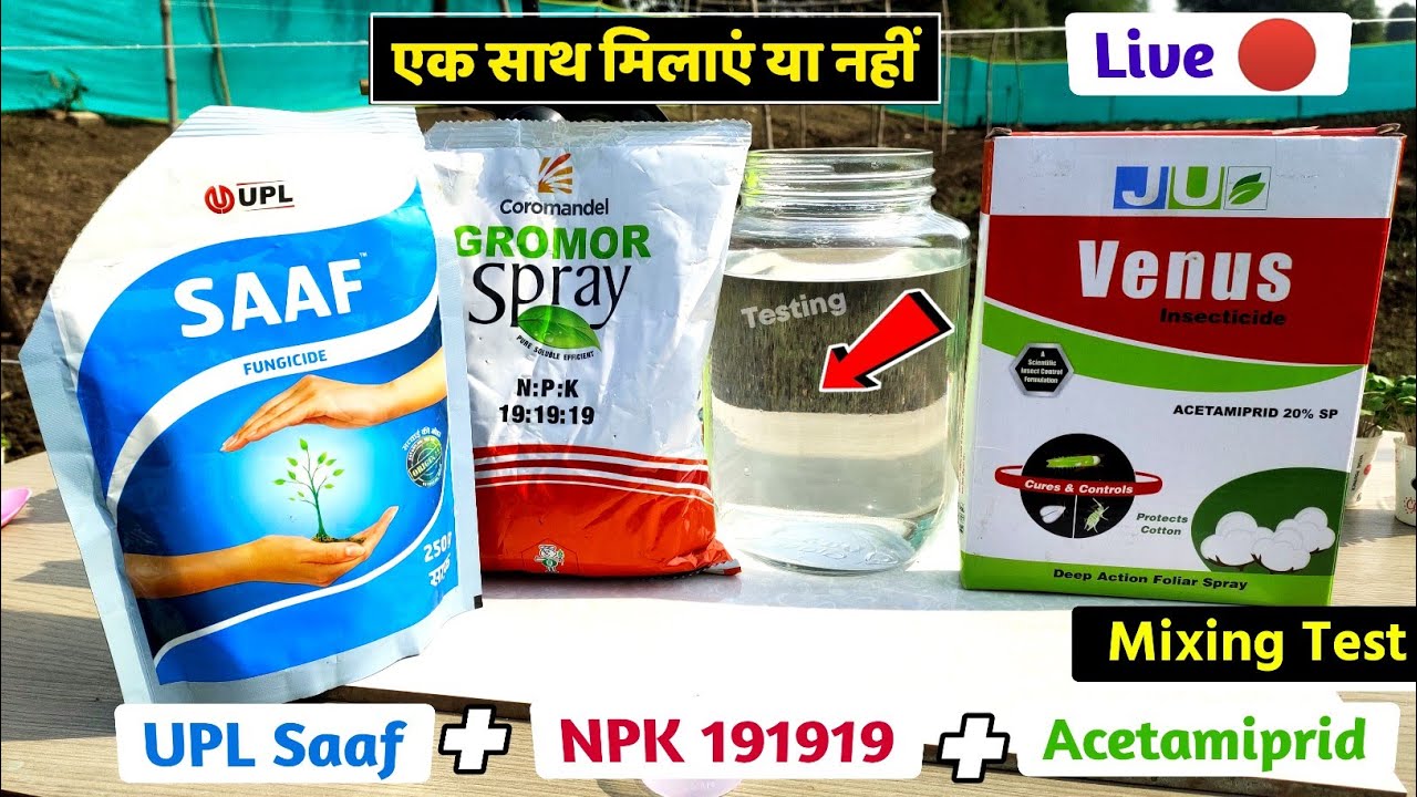 NPK 191919 + UPL Saaf + Acetamiprid insecticide | mixing test ...