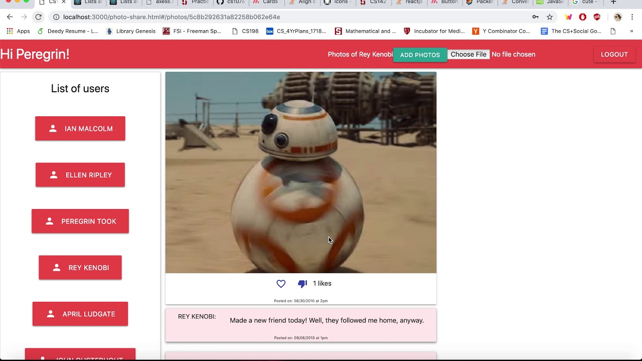 Stanford CS142 Final Project FullStack PhotoSharing Web App - YouTube
