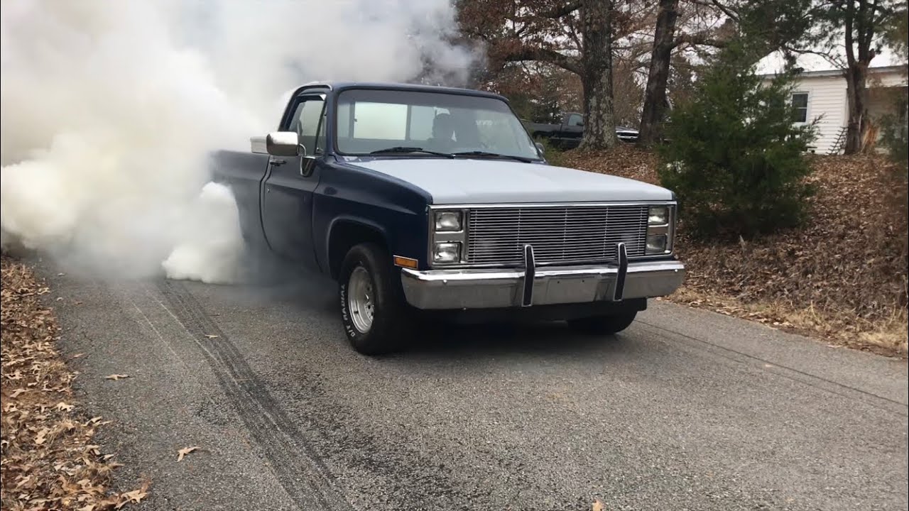 1985 Chevy C10 Burnout - YouTube