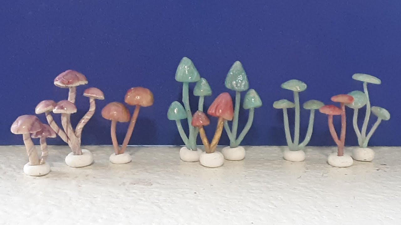 Polymer Clay Miniature Mushrooms - YouTube