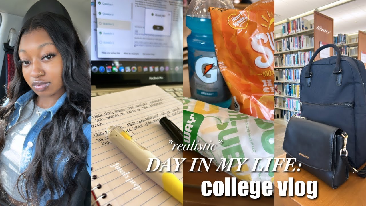 COLLEGE VLOG | PRODUCTIVE DAY IN MY LIFE | STUDYING, FINALS PREP, LUNCH ...