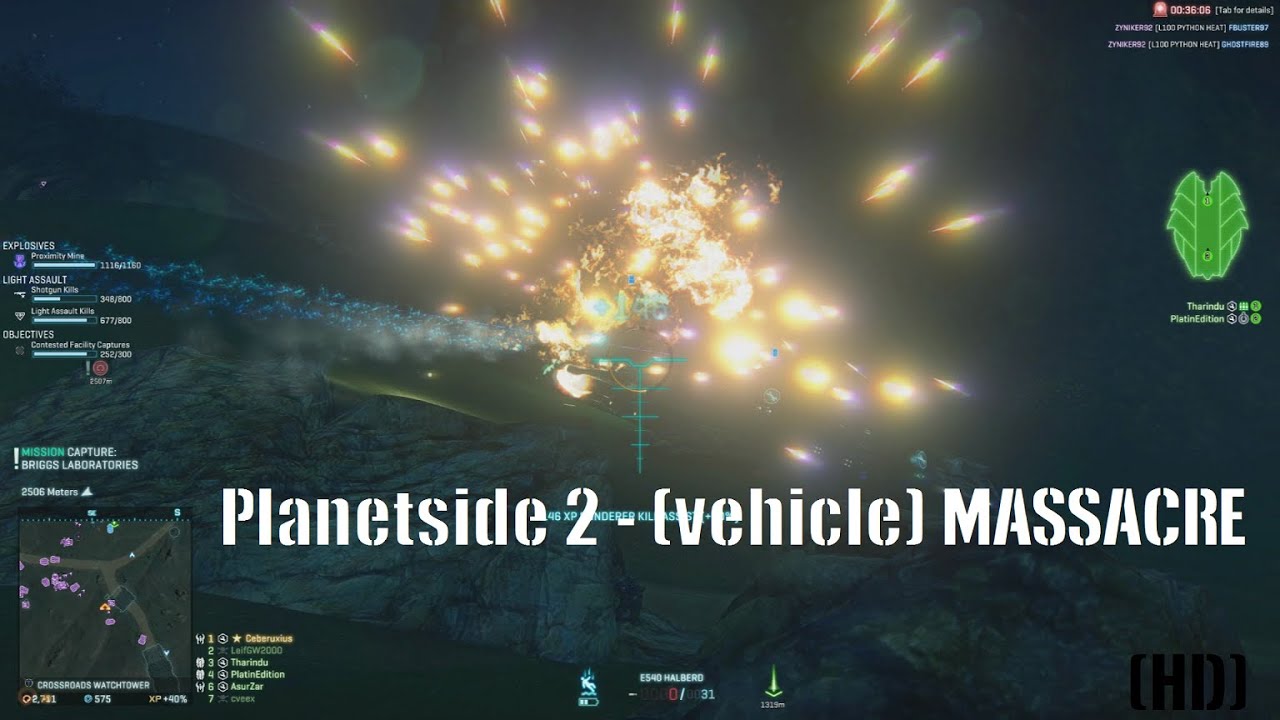 Planetside 2 - (vehicle) MASSACRE [HD] - YouTube