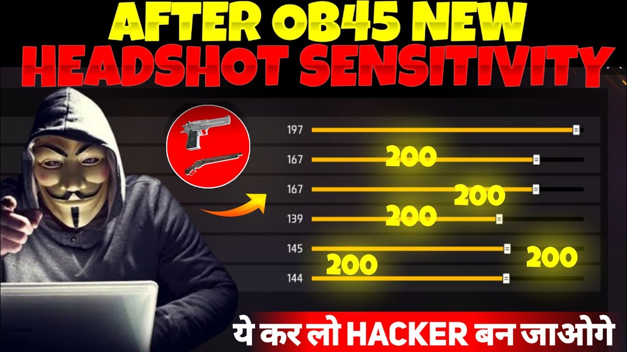 AFTER OB45 UPDATE NEW HEADSHOT SENSITIVITY 🔥 FREE FIRE HACKER LEVEL ...
