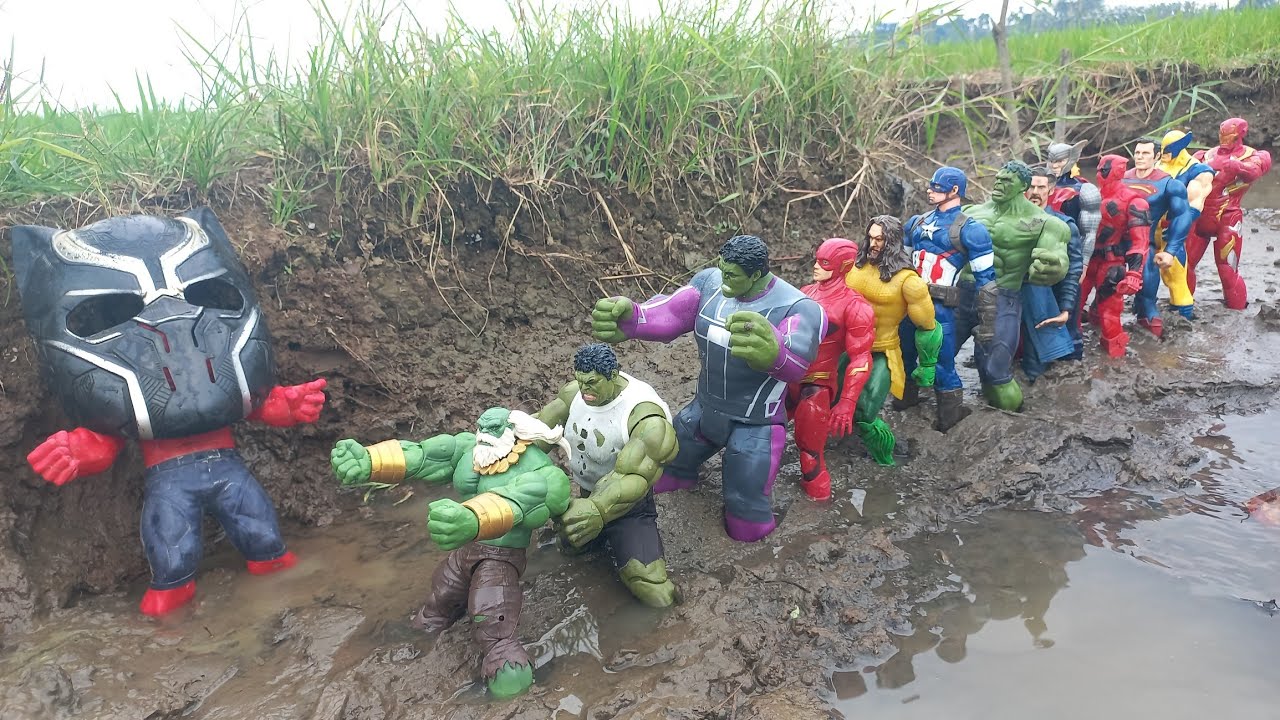 SPIDER-MAN VS HULKBUSTER VS THANOS, FALCON VS IRON MAN VS JOKER VS ...