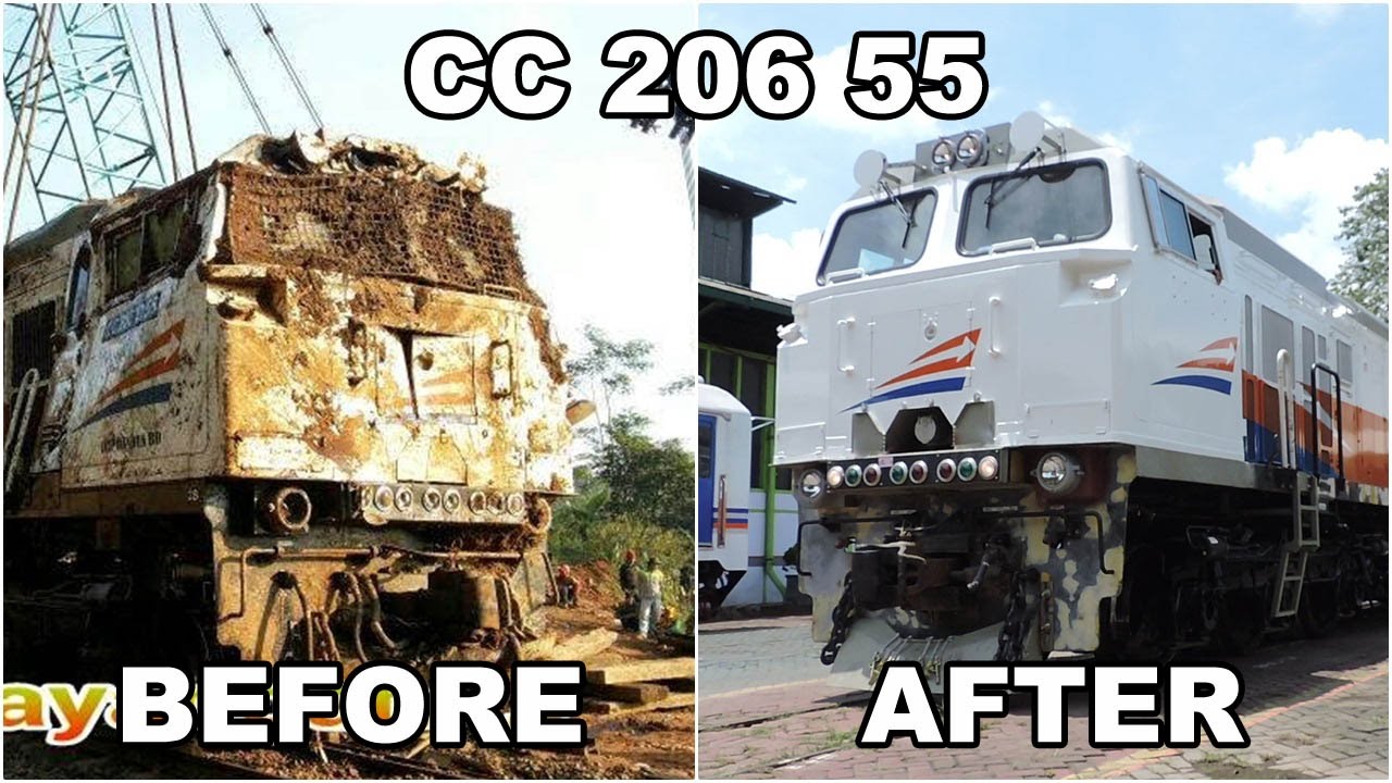 LUAR BIASA! BY YK berhasil hidupkan kembali lokomotif CC 206 55! - YouTube