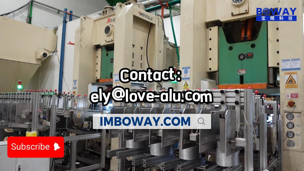 Machine aluminum foil lunch box production - BOWAY - YouTube