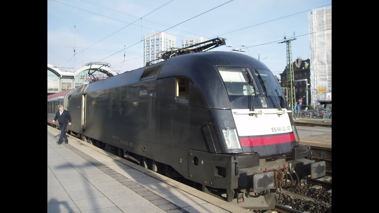 Ausfahrt MRCE Taurus ES 64 U2 - 007 (BR 182 507 - 4) aus Mainz mit ...