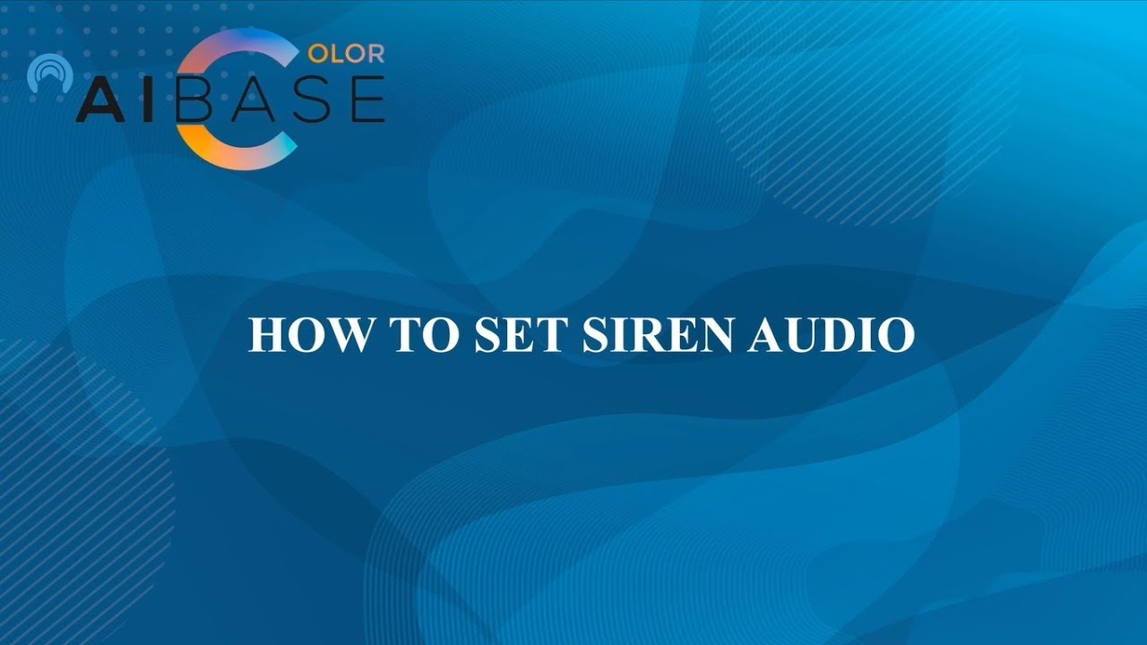 AiBase Color - How to set new siren voices on NVR - YouTube