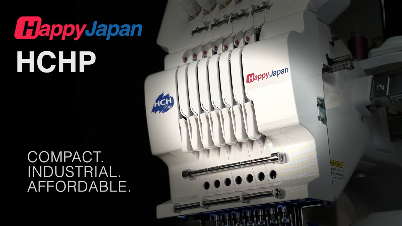 HappyJapan HCHP Compact Commercial Embroidery Machine - YouTube