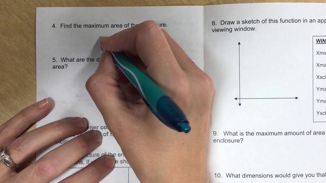 Algebra 2 Notes 6-6 Quadratic applications: fence problems - YouTube