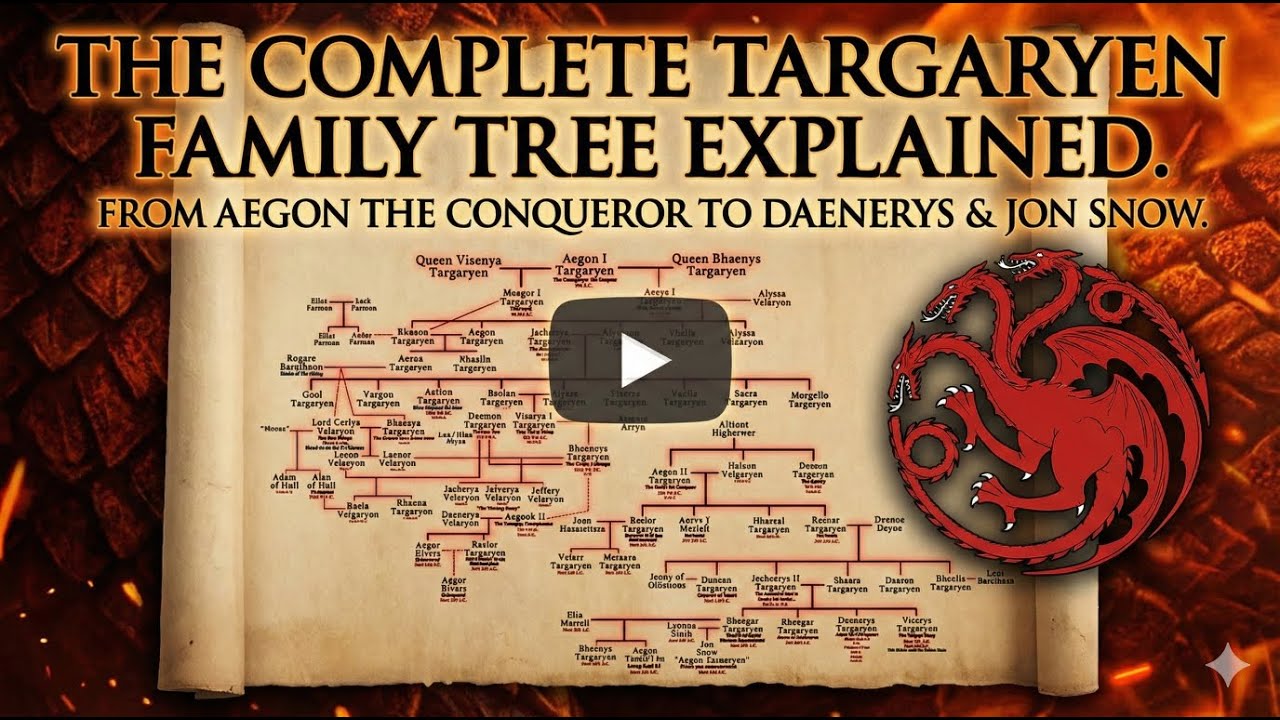 The COMPLETE Targaryen Family Tree Explained | Aegon's Conquest to HotD ...