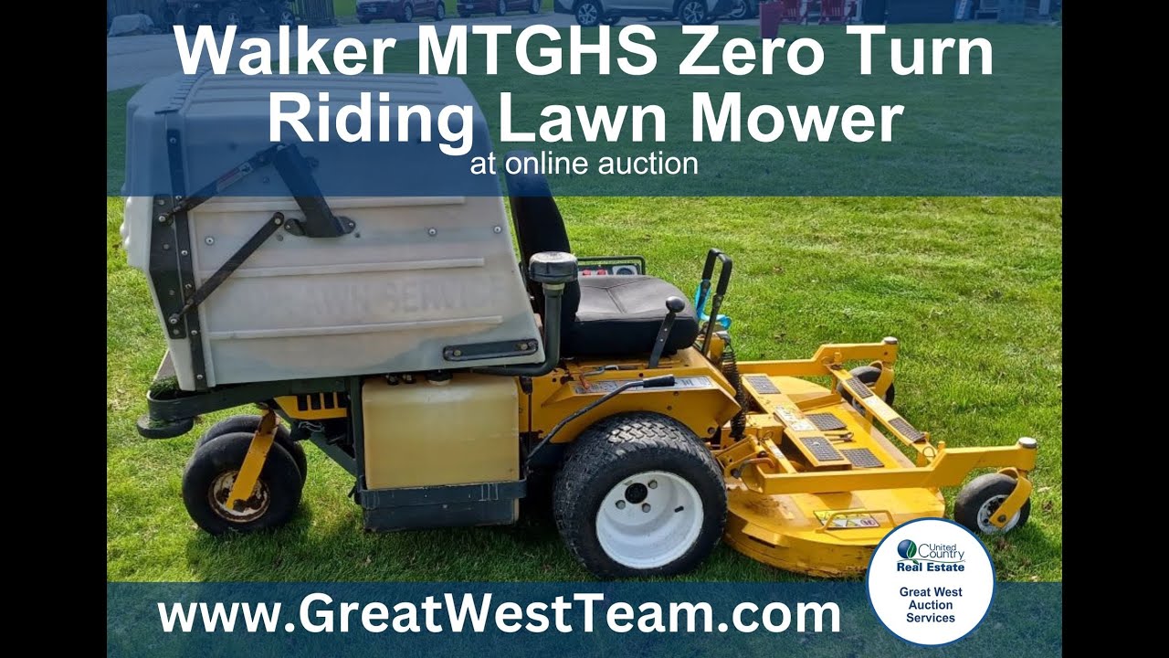 Walker MTGHS Zero Turn Riding Lawn Mower at Online Auction - YouTube