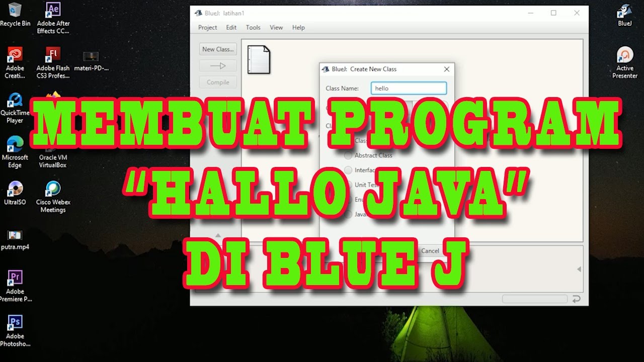 #3 Materi Praktik Kelas 11 | Membuat Program Baru Java Dengan Blue J ...