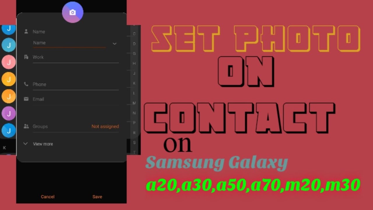 Photo set on contact. Samsung Galaxy a20, m20, a30,a50,a70,m31 - YouTube