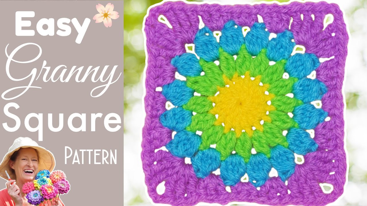 Easy Sunburst Granny Square Tutorial for Beginners! - YouTube
