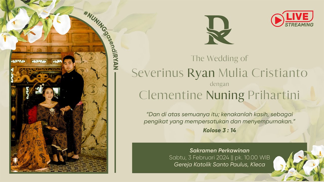 SAKRAMEN PERKAWINAN RYAN & NUNING - YouTube