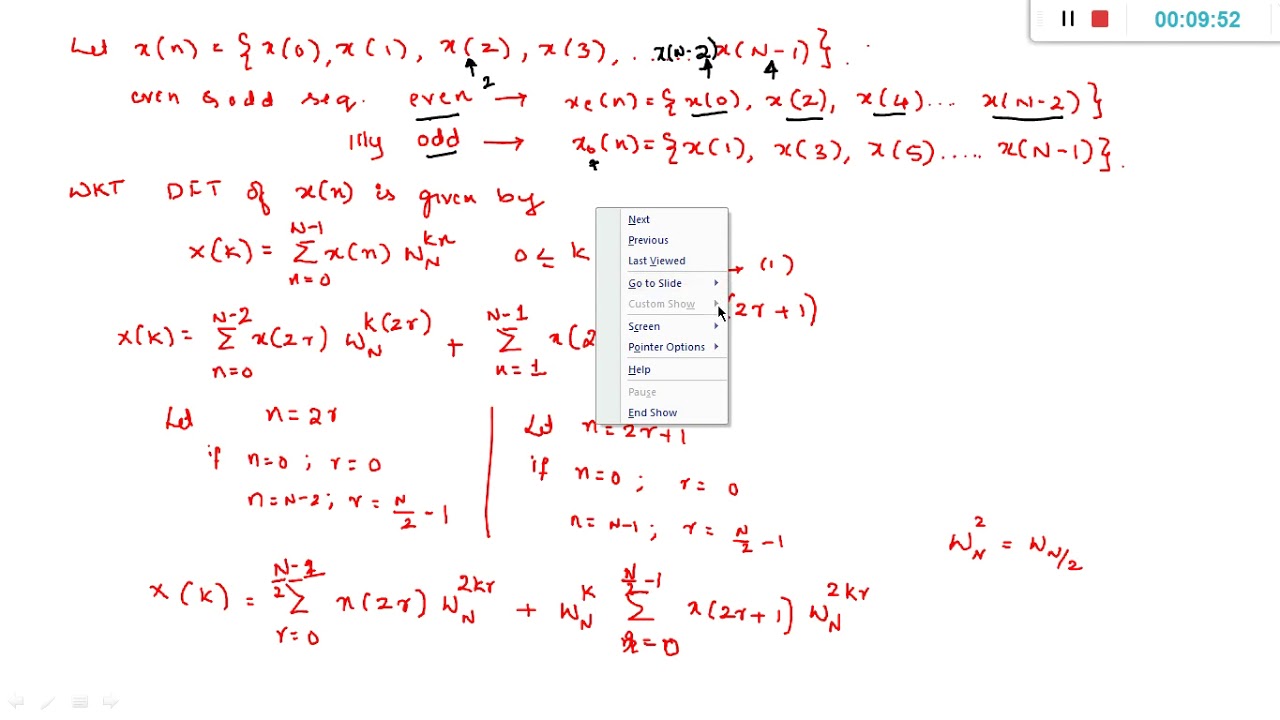 DSP Radix 2 DITFFT Part 1 - YouTube