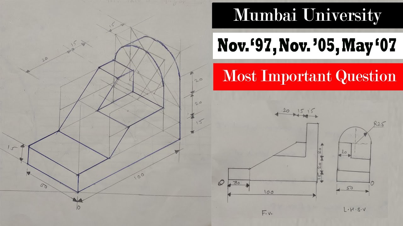 How to Draw an Isometric Drawing (Que. No. 2) | Most Important Question ...