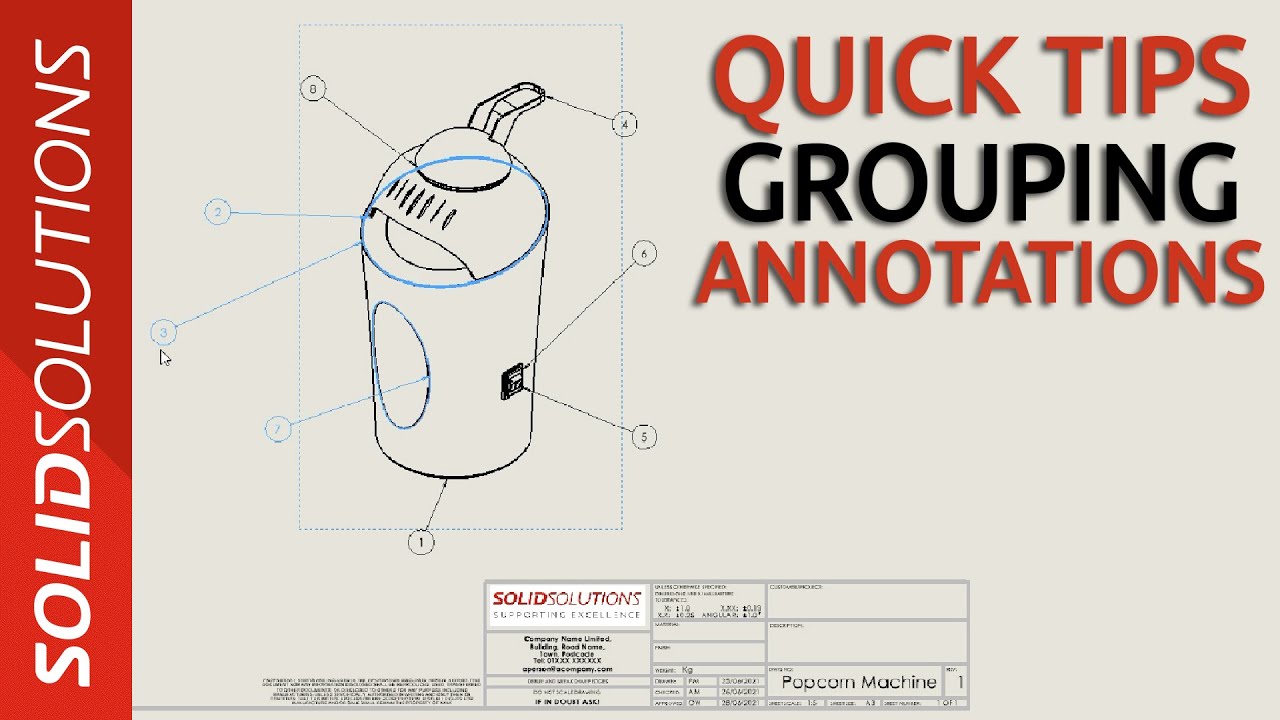 SOLIDWORKS Quick Tips - Grouping Annotations - YouTube