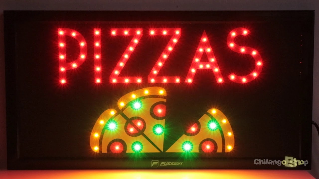 ANUNCIO LUMINOSO LED PIZZAS LD 6026 - YouTube