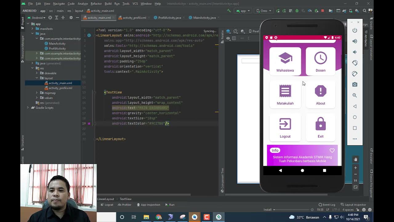 Membuat Intent Activity | Android Studio - YouTube