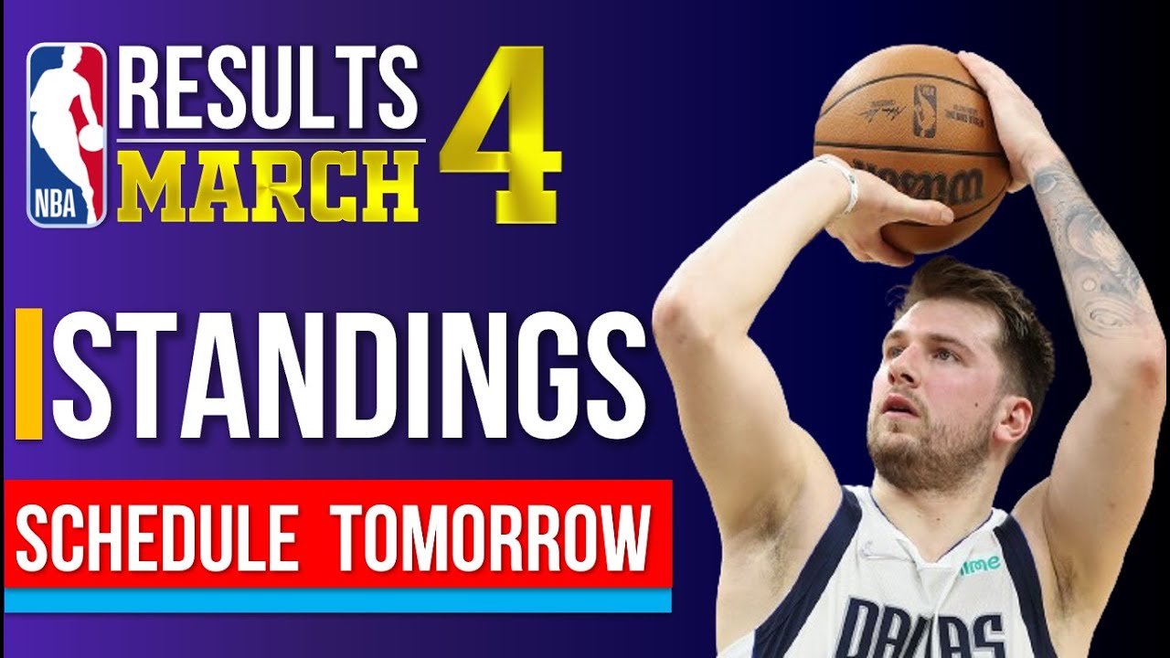 NBA Standings today | NBA games today. March 4, 2024 GAME RESULTS TODAY ...