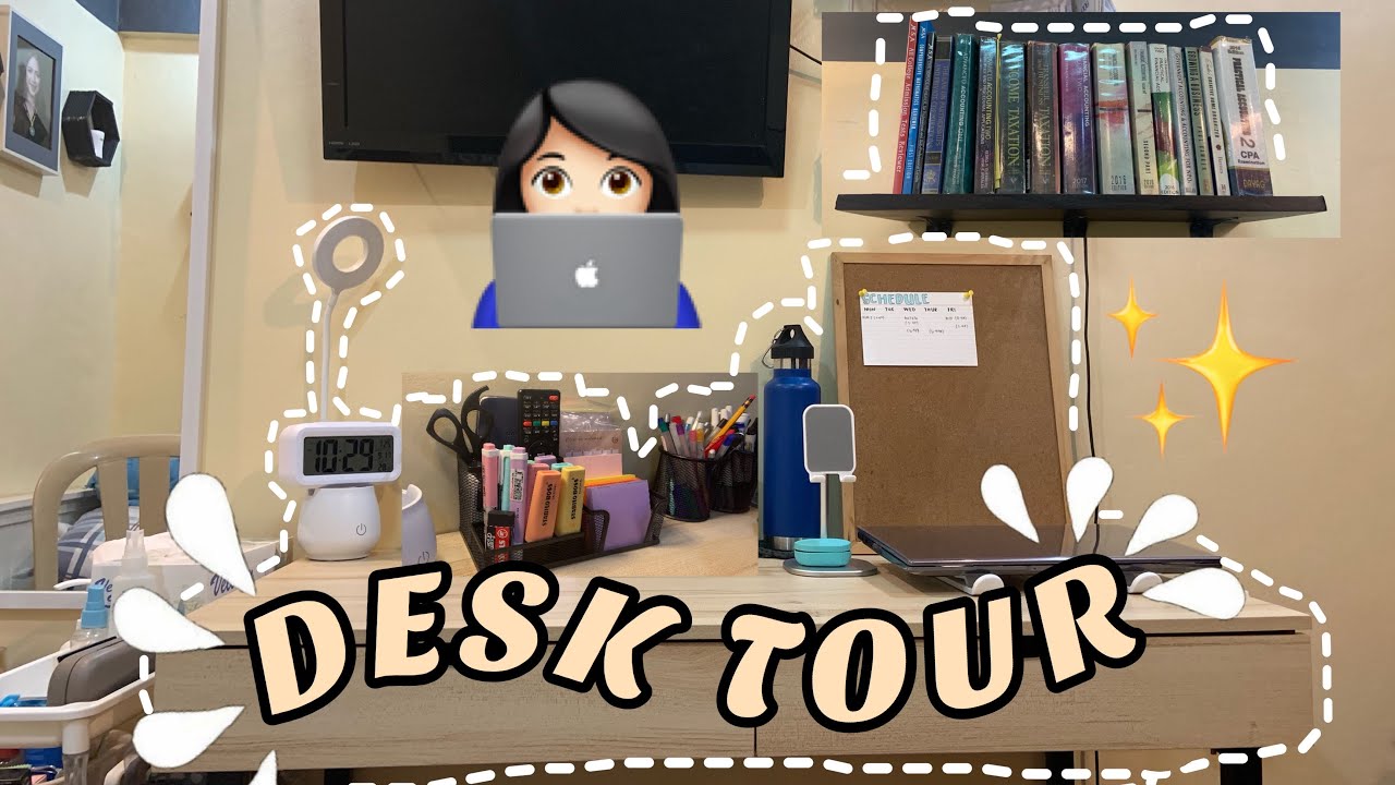 DESK TOUR 🗃(Simple and aesthetic) 🖇 + Virtual Orientation and Online ...