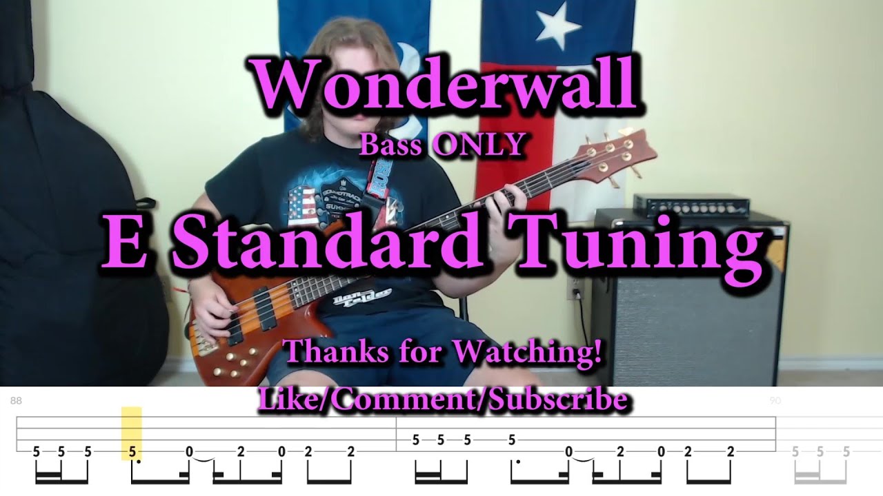 Wonderwall - Oasis (Bass ONLY Cover with Tabs) - YouTube
