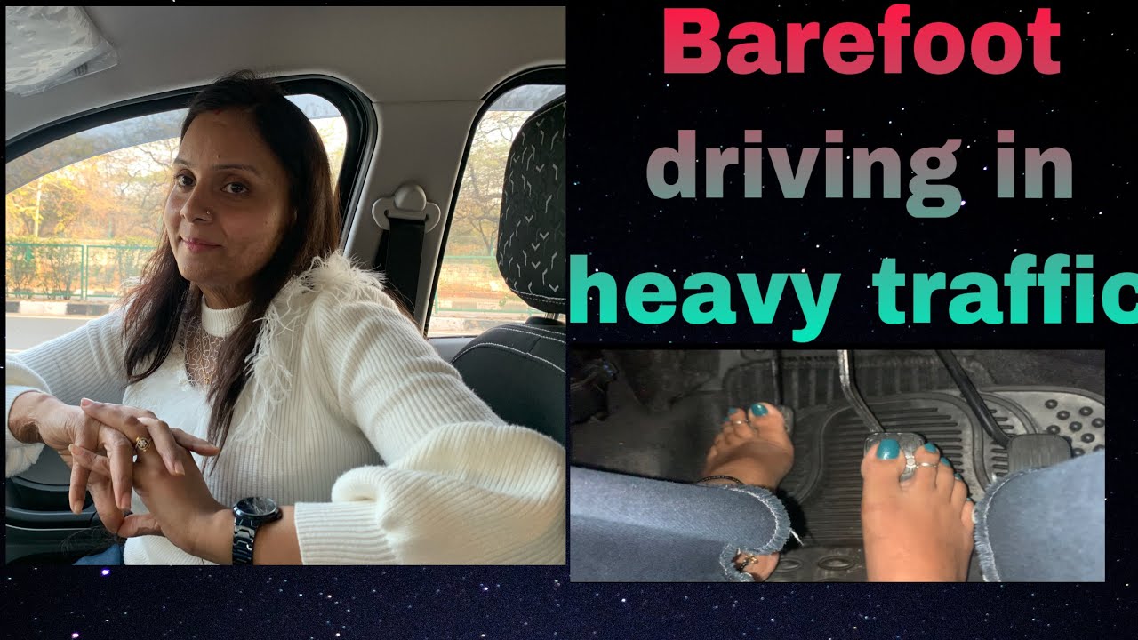 #Barefoot driving in heavy traffic || paddle view || How to drive in ...