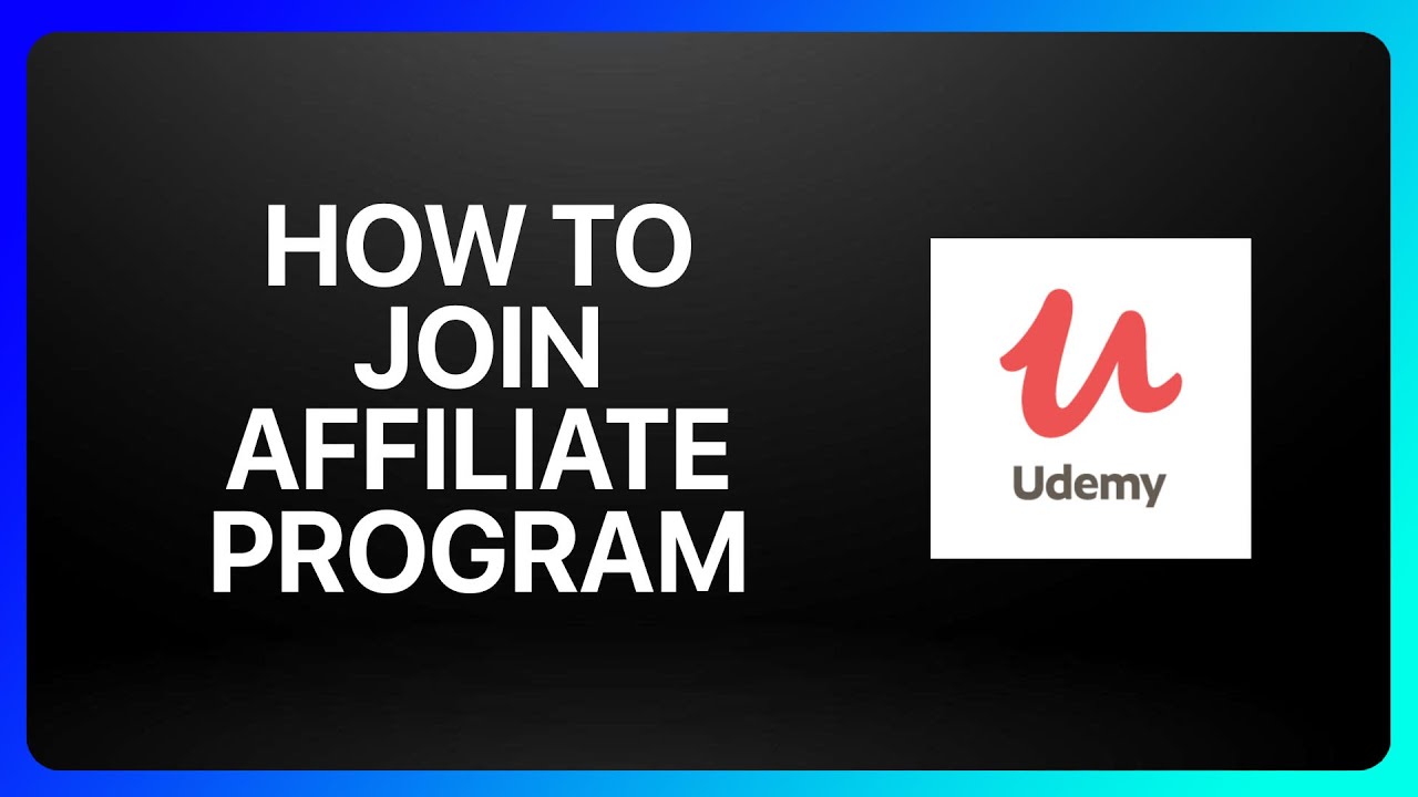 How To Join Udemy Affiliate Program Tutorial - YouTube
