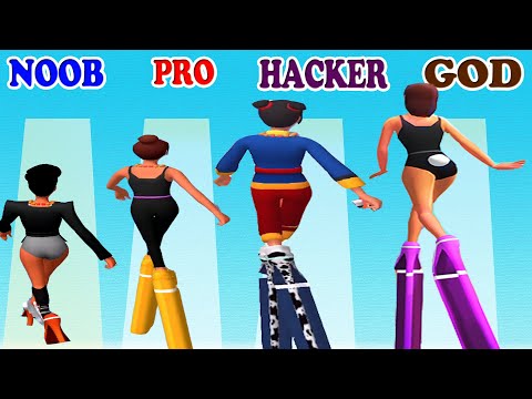 NOOB vs PRO vs HACKER vs GOD in High Heels Gameplay - Who are you?