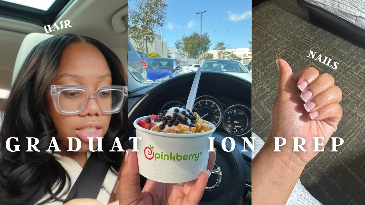 GRAD PREP | HAIR, NAILS + NEW MAKEUP - YouTube