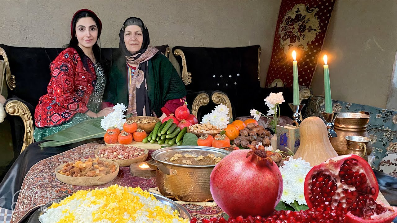 "Yalda Night Celebration: Fesenjan Stew & Saffron Rice and Yalda Table ...