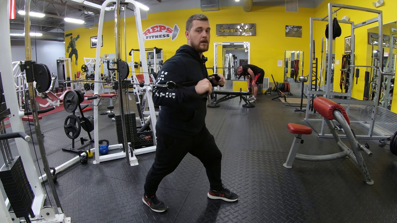How To: Standing cable chest press - YouTube