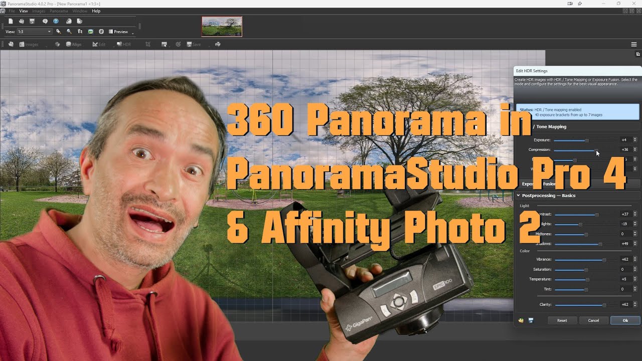 360 panorama in PanoramaStudio 4 & Affinity Photo (NL + EN + DE subtitles) - YouTube