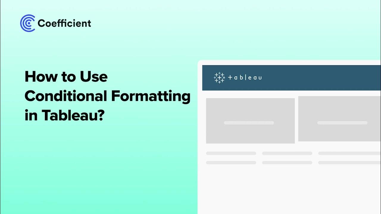 How to Use Conditional Formatting in Tableau - YouTube