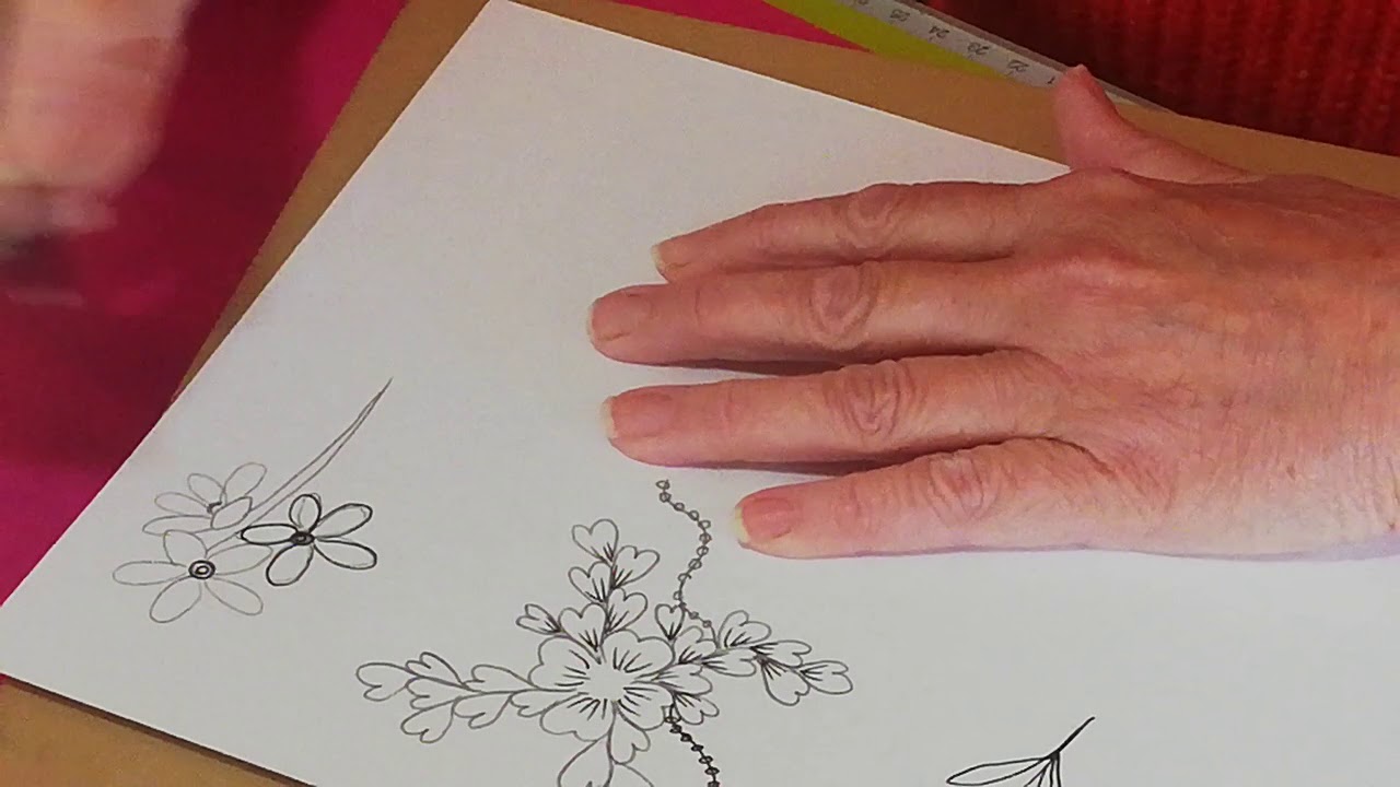 Flower drawing for quick easy card making - YouTube